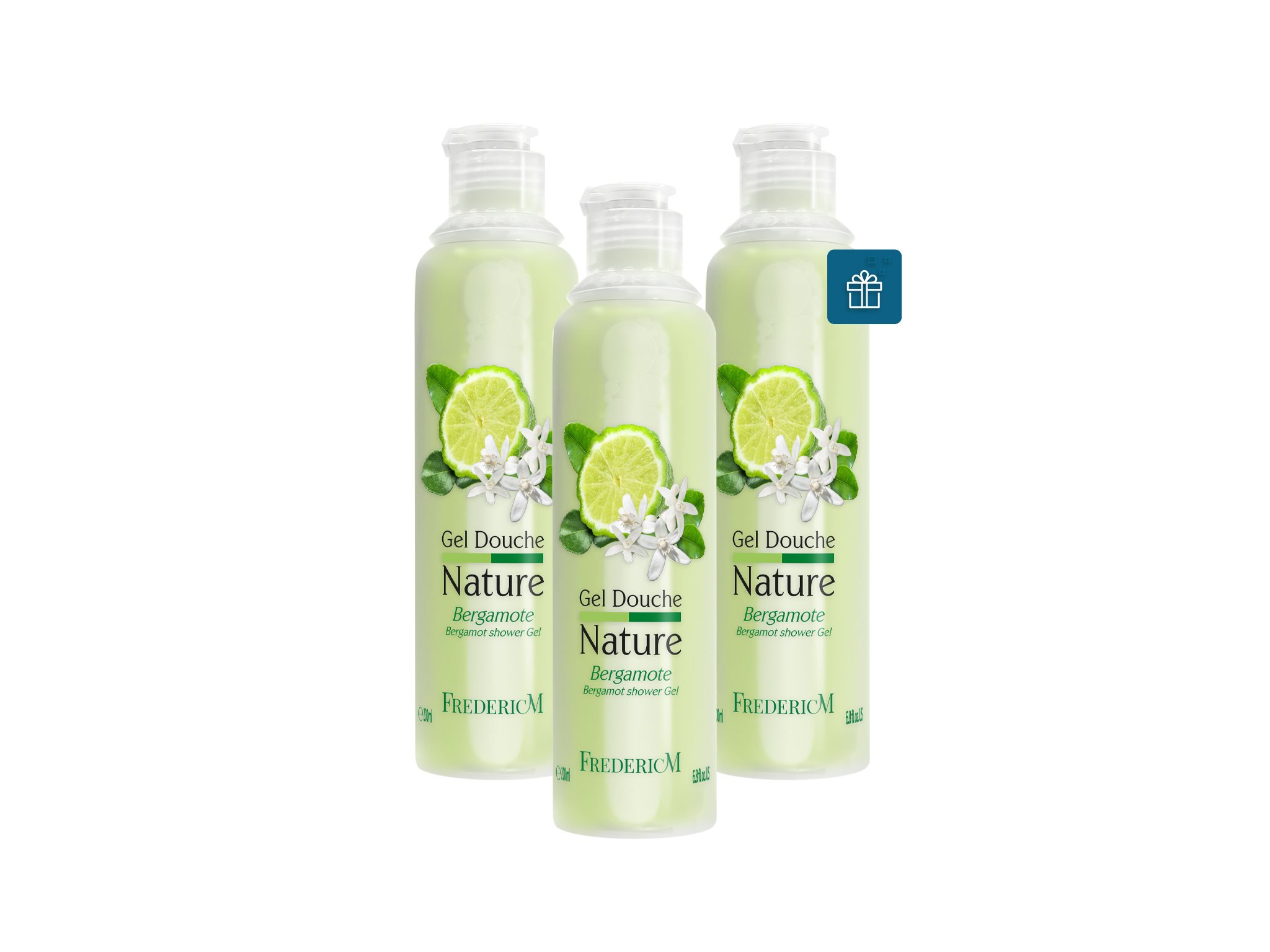 FREDERIC M / LOT DE 3 GELS DOUCHE NATURE BERGAMOTE