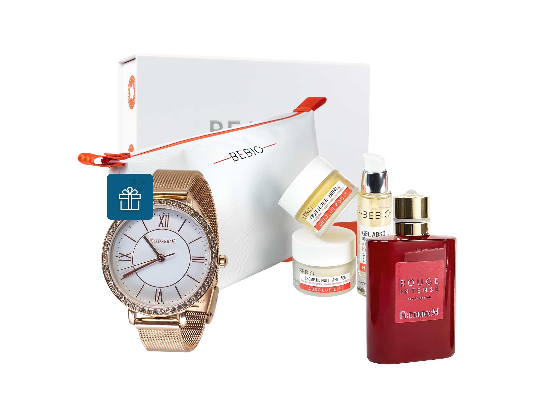 FREDERIC M / Rouge Intense et montre femme